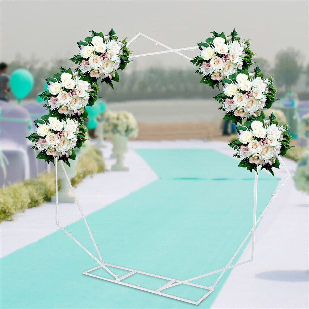 Geometric Shaped Floral/Balloon Rack Metal Hexagon & Heptagon Backdrop ...