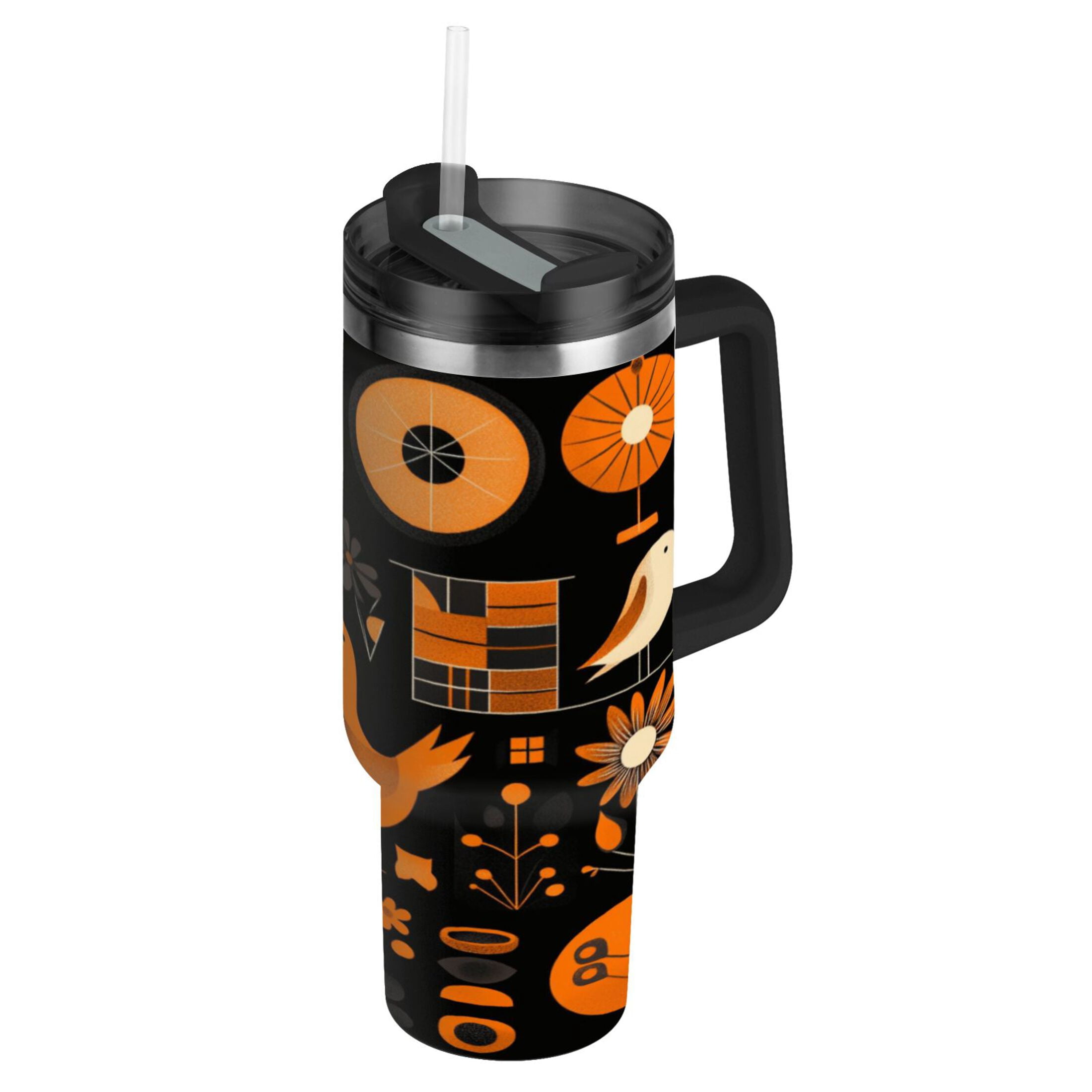 Geometric Shapes Arranged Handheld Water Bottles 30oz Insulated ...