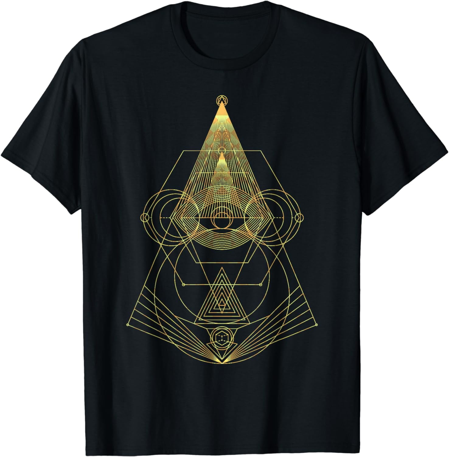 Geometric Shapes Circle Triangles Pattern - Sacred Geometry T-Shirt ...