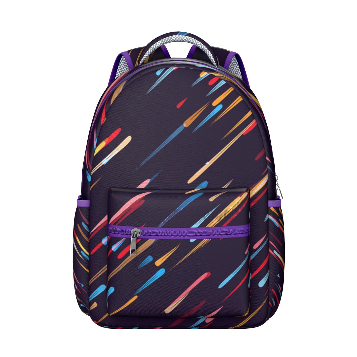 Geometric Shapes Texture Print Laptop Backpack - Durable Bookbag for ...