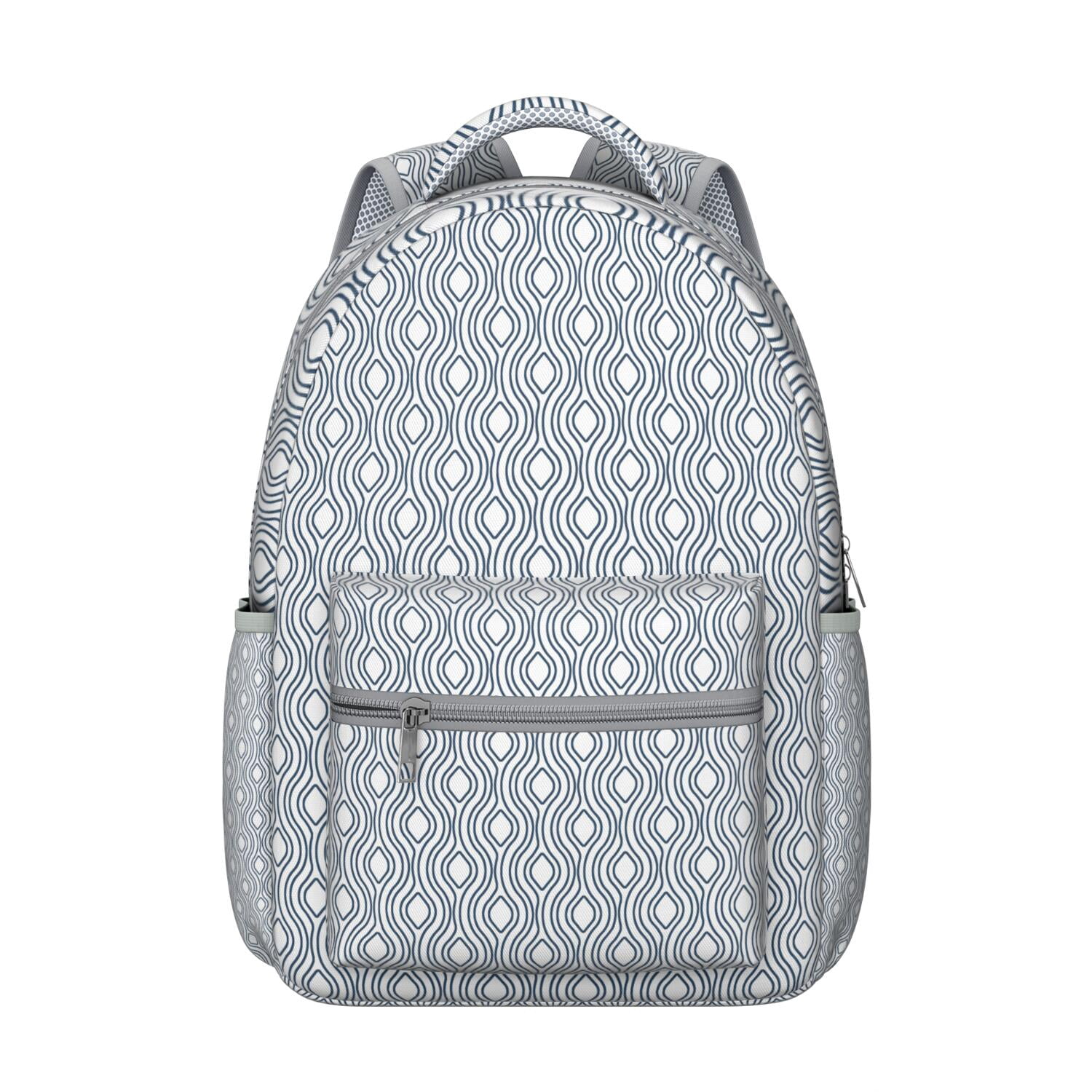 Geometric Shapes Textured Modern Backpack - Spacious College Bookbag ...