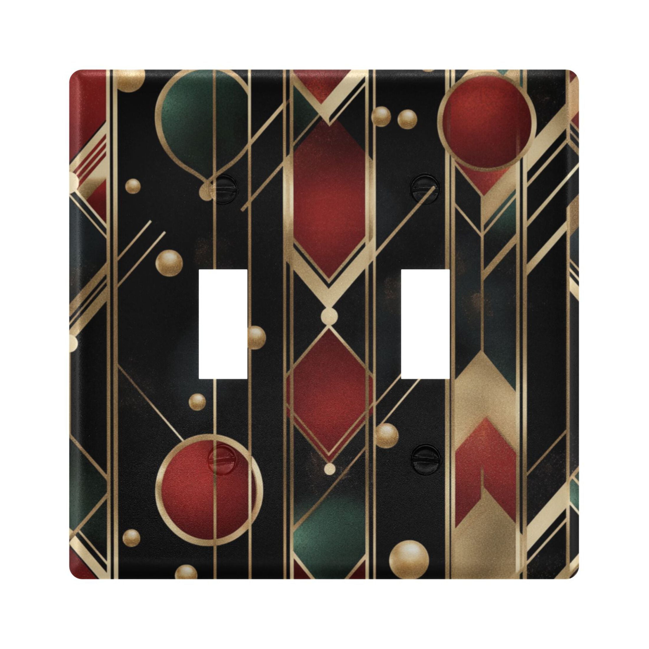 Geometric Shapes and Bold Lines Decorative Light Switch Plates Switch ...