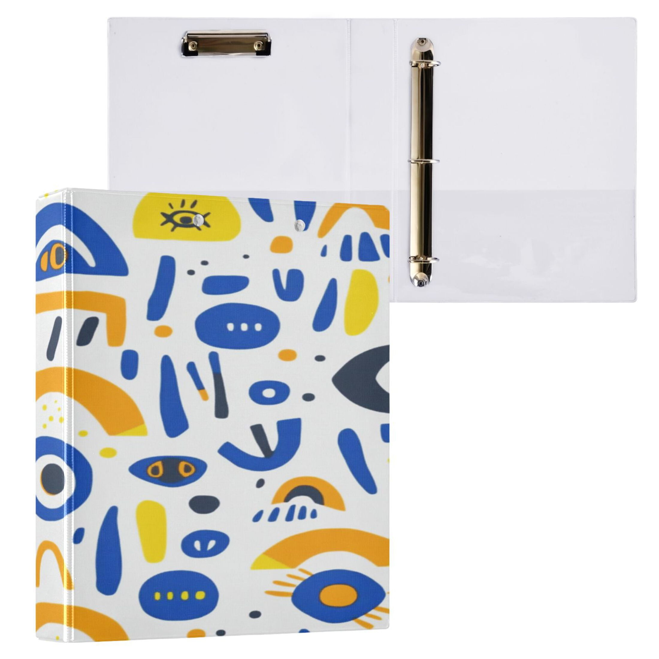 Geometric Shapes and Eyes3 Ring Hardcover Binders 1.5in Round Rings for ...