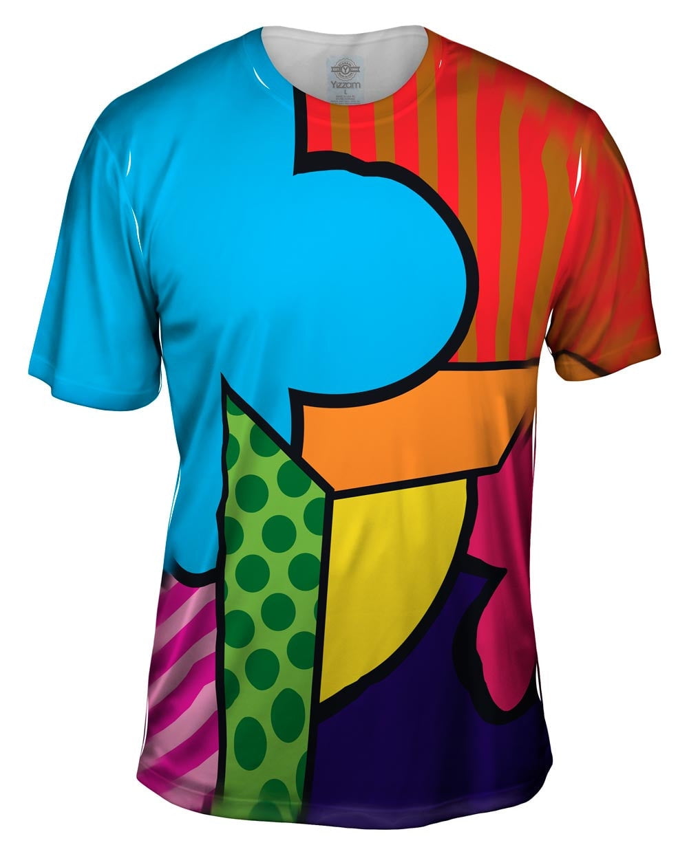 Geometric Shapes on Blue Mens T-Shirt All Over Print - Walmart.com