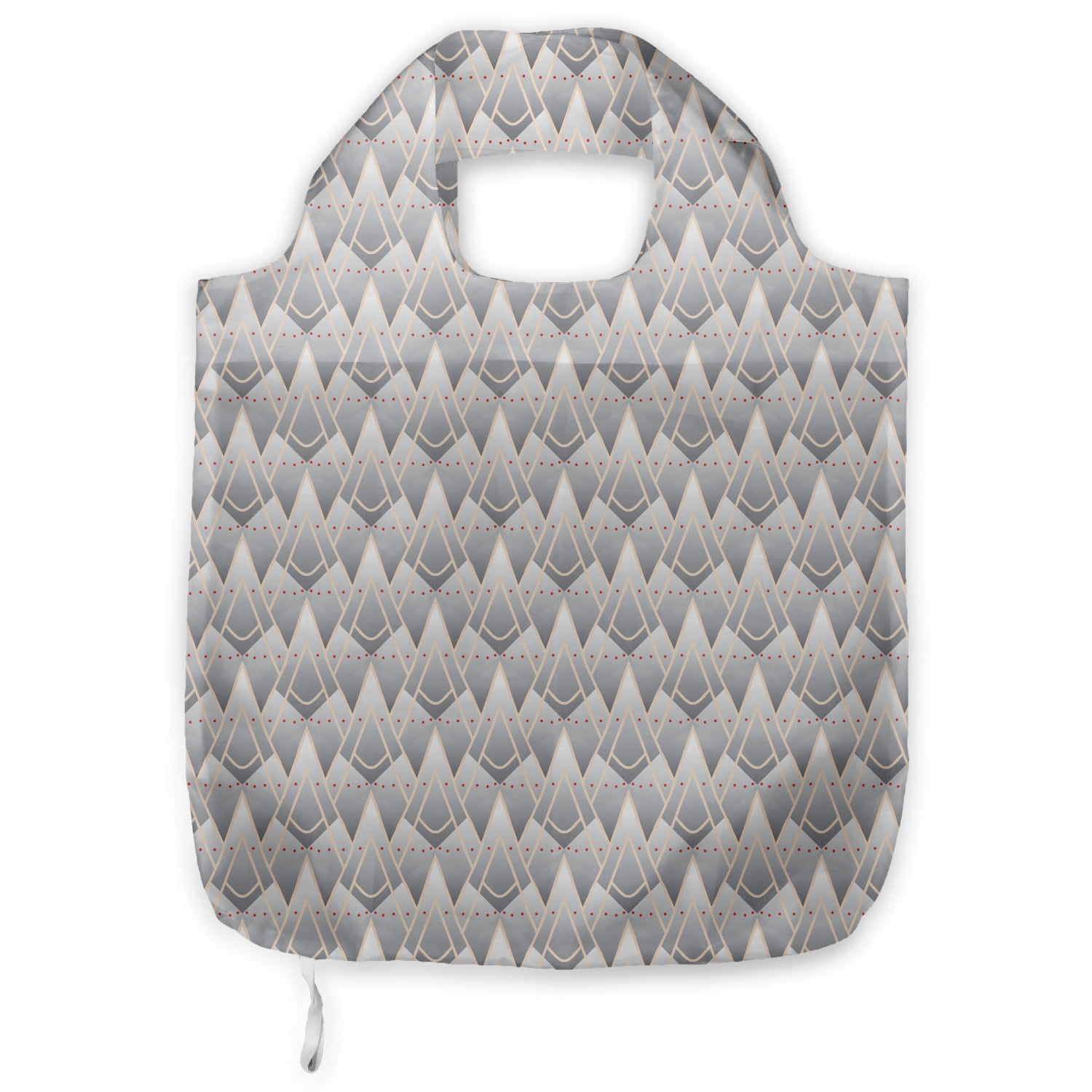 Geometric Shopping Tote Bag, Dot Dashed Horizontal Lines on Background ...