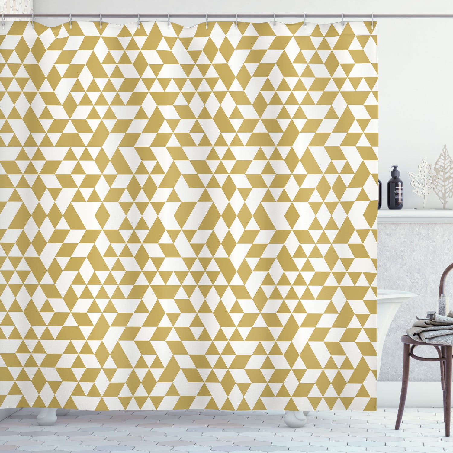 Geometric Shower Curtain, Combination of Triangular and Quadrilateral ...