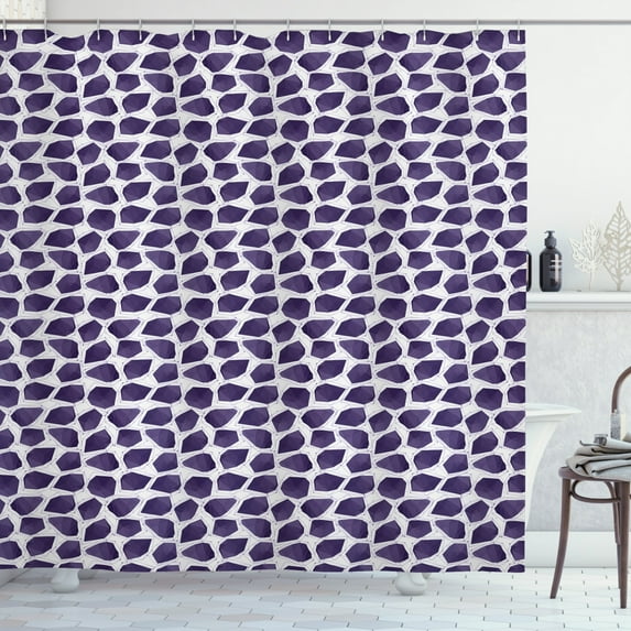 Geometric Shower Curtain, Repetitive Purple Tone Geometric Modern ...
