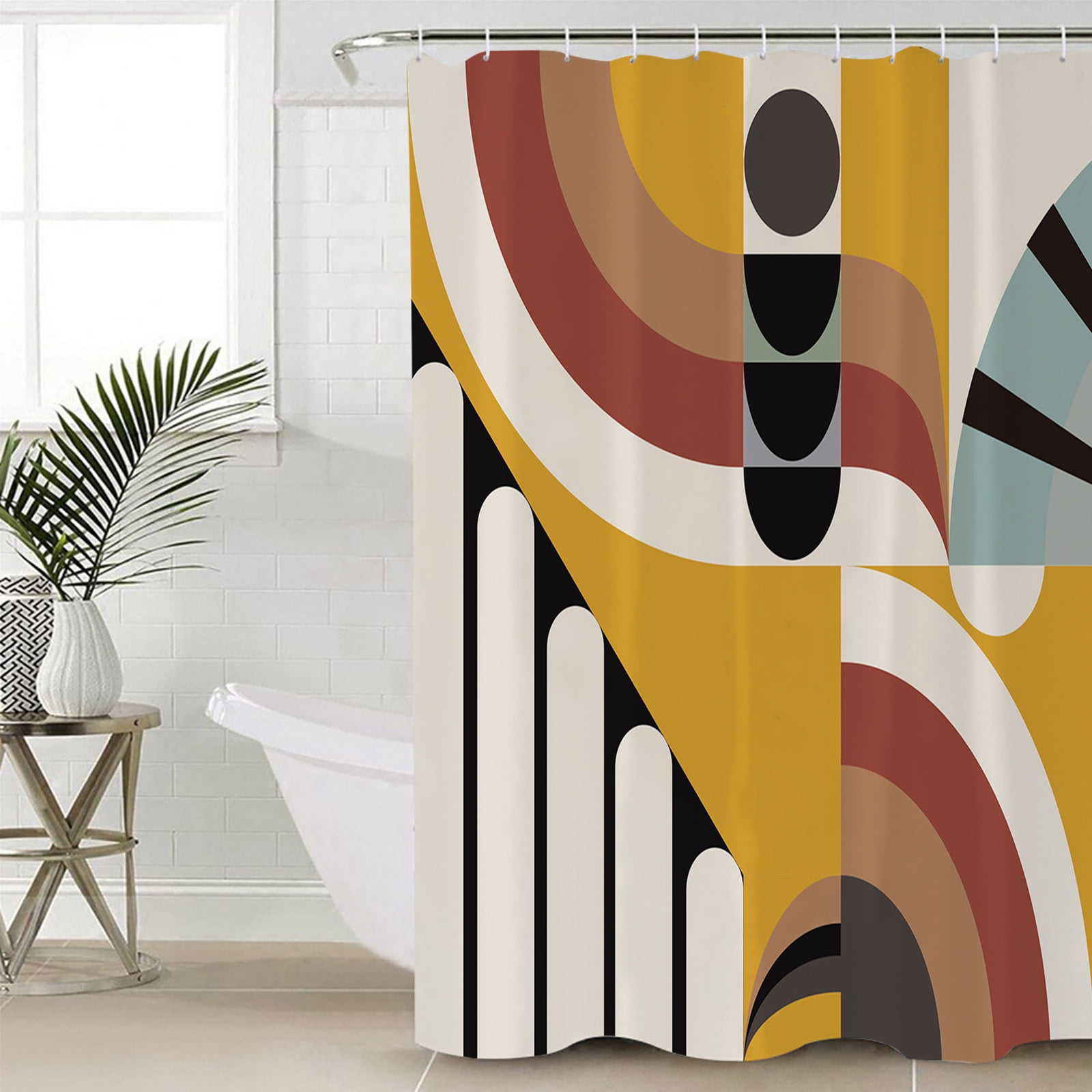 Geometric, Shower Curtain Set, Waterproof Shower Curtains for Bathroom ...