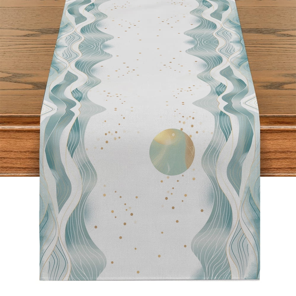 Geometric Simple Lines Sun Sea Table Runners Dresser Table r Reusable ...