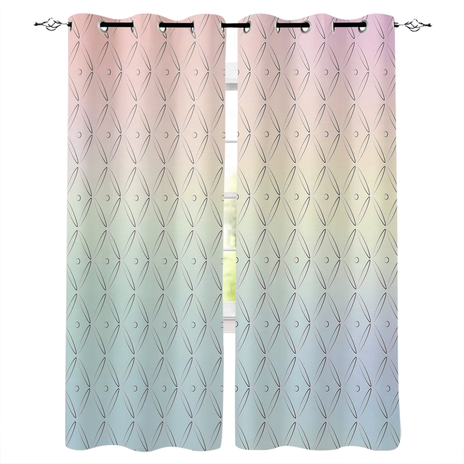 Geometric Simple Minimalist Print Window Curtains Luxury European ...