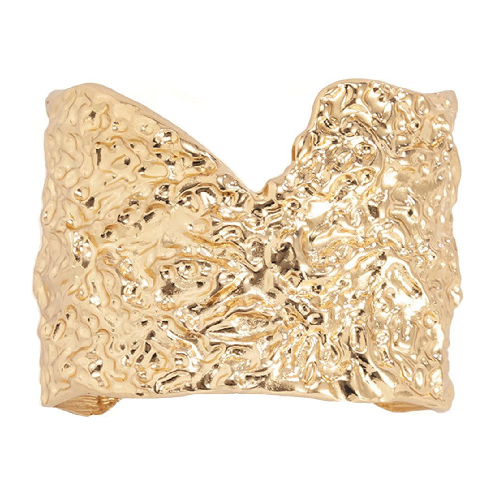 Geometric Simple Pitted Exaggerated Bracelet Punk Metallic Irregular V ...