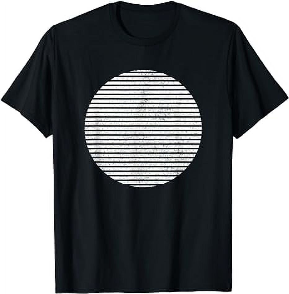 Geometric Sliced Circle Shape Lines Geometry Art Distressed T-Shirt ...