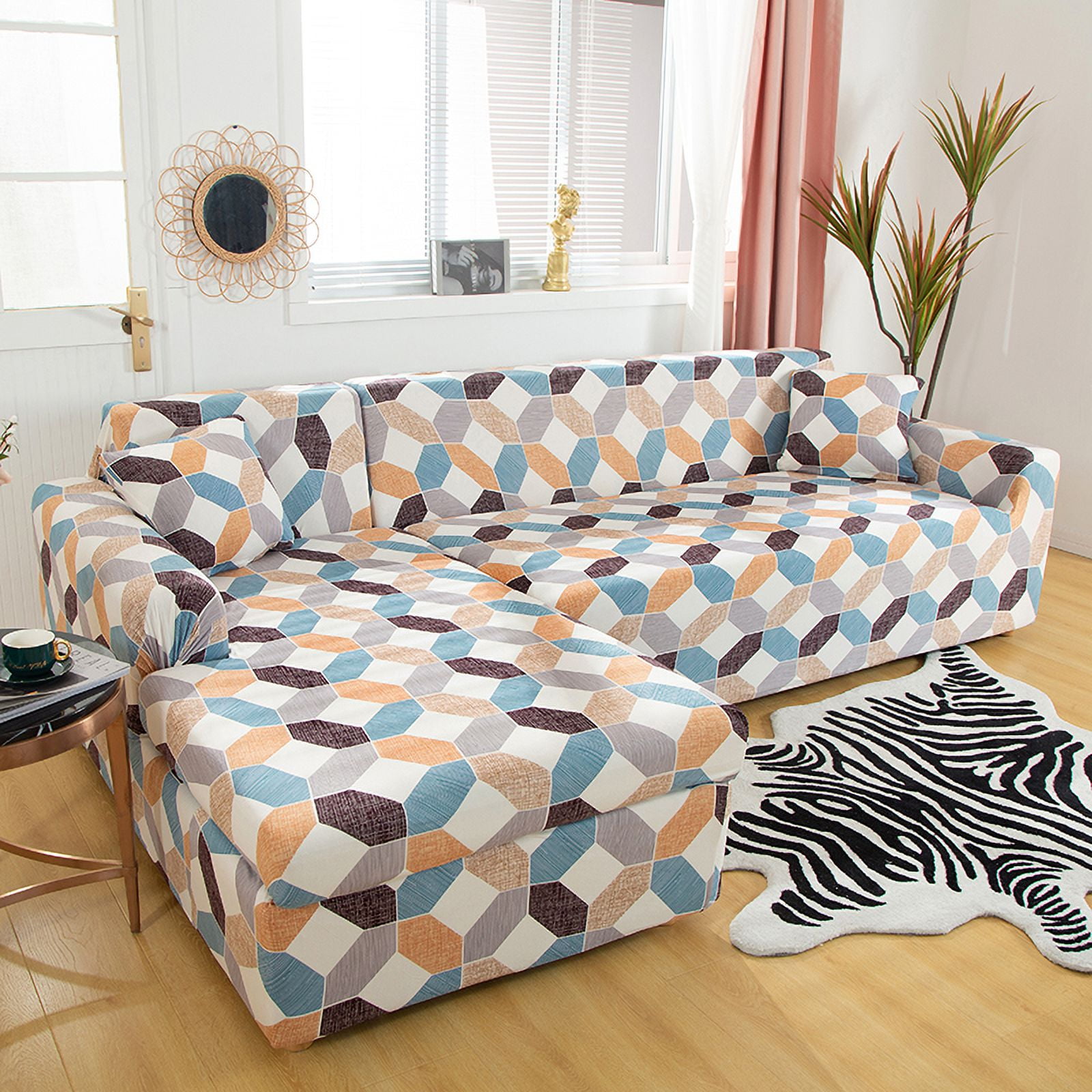 Geometric Sofa Cover for Living Room Elastic Sofa Slipcover Tight Wrap ...