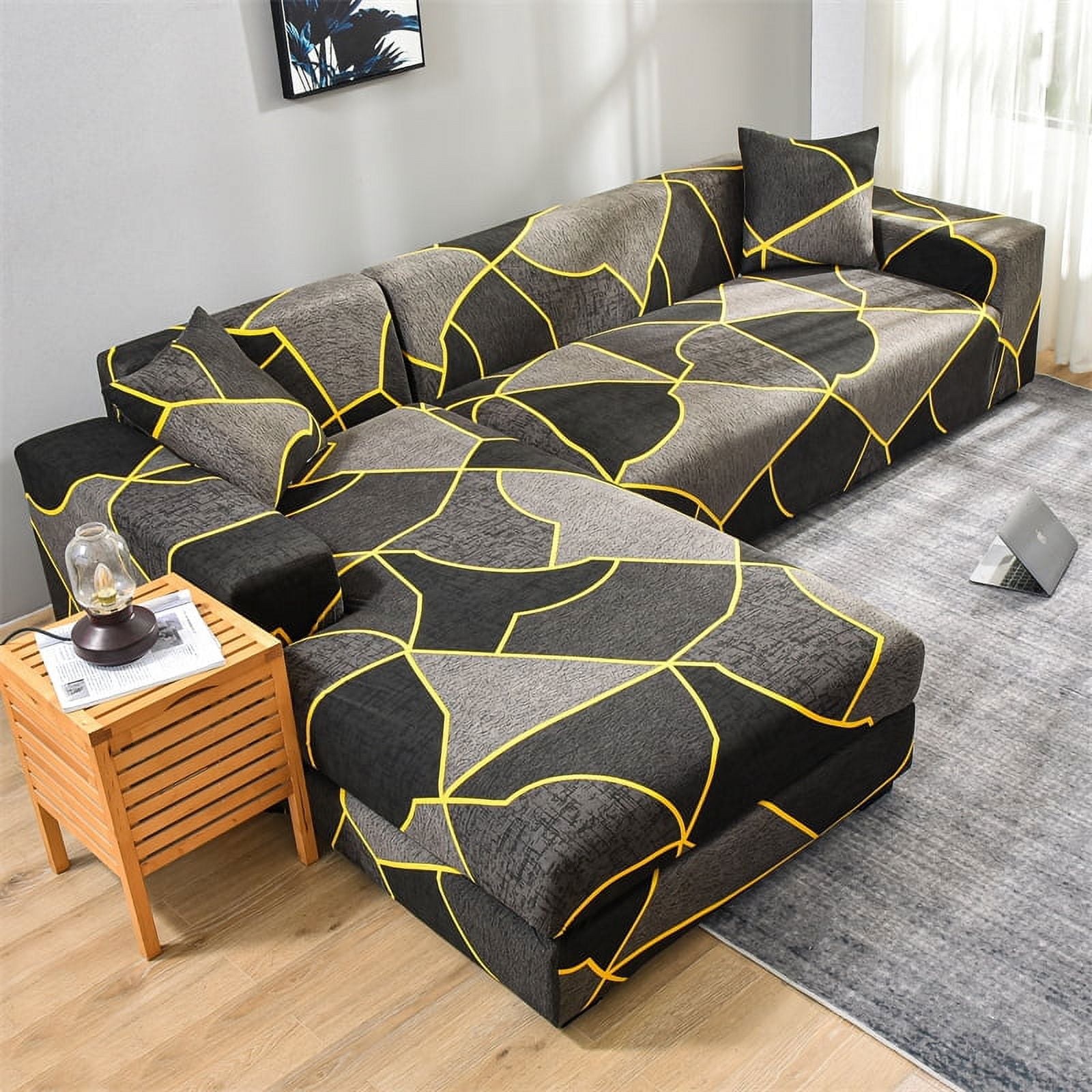 Geometric Sofa Covers for Living Room Elastic Corner Couch Cover L ...