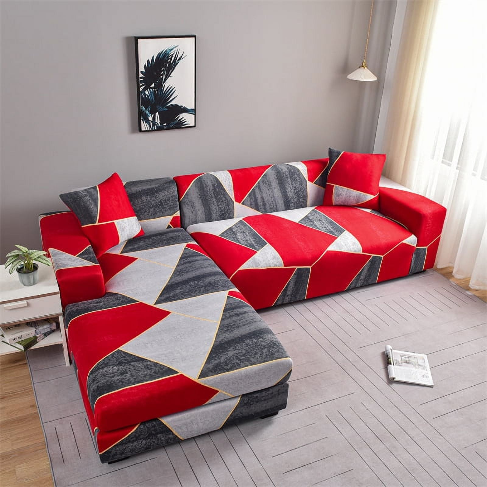 Geometric Sofa Covers for Living Room Elastic Corner Couch Cover L ...