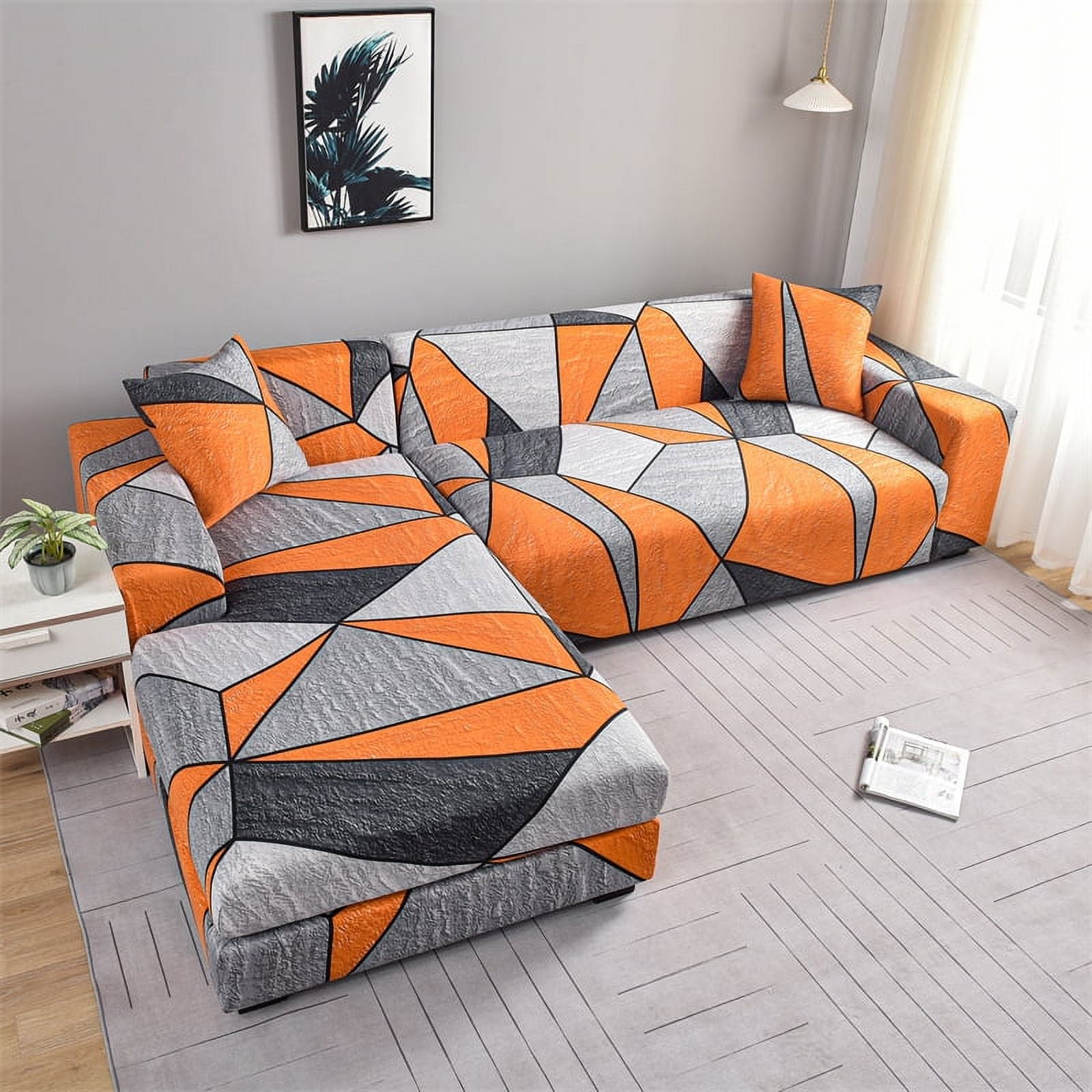 Geometric Sofa Covers for Living Room Elastic Corner Couch Cover L ...