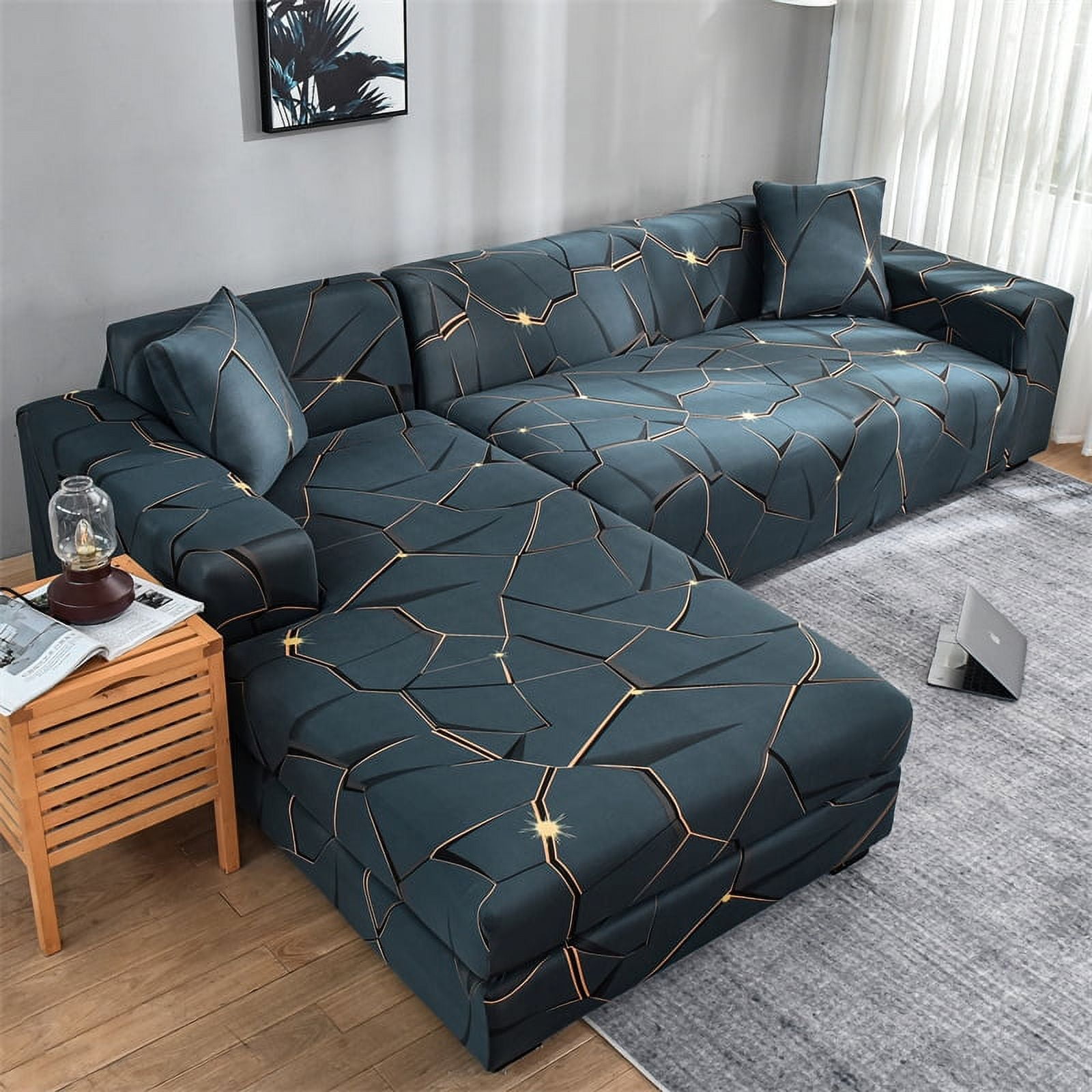Geometric Sofa Covers for Living Room Elastic Corner Couch Cover L ...