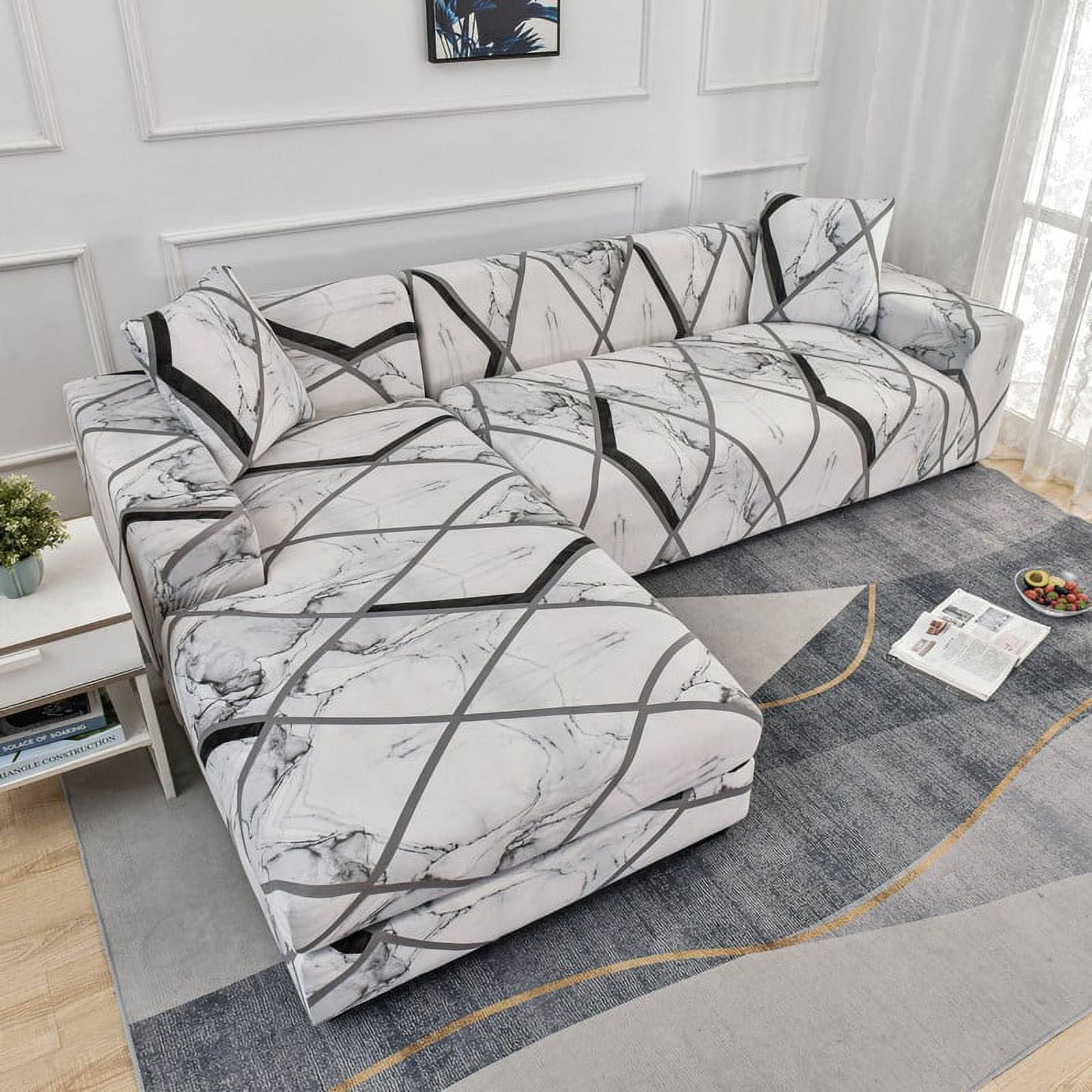 Geometric Sofa Covers for Living Room Elastic Corner Couch Cover L ...