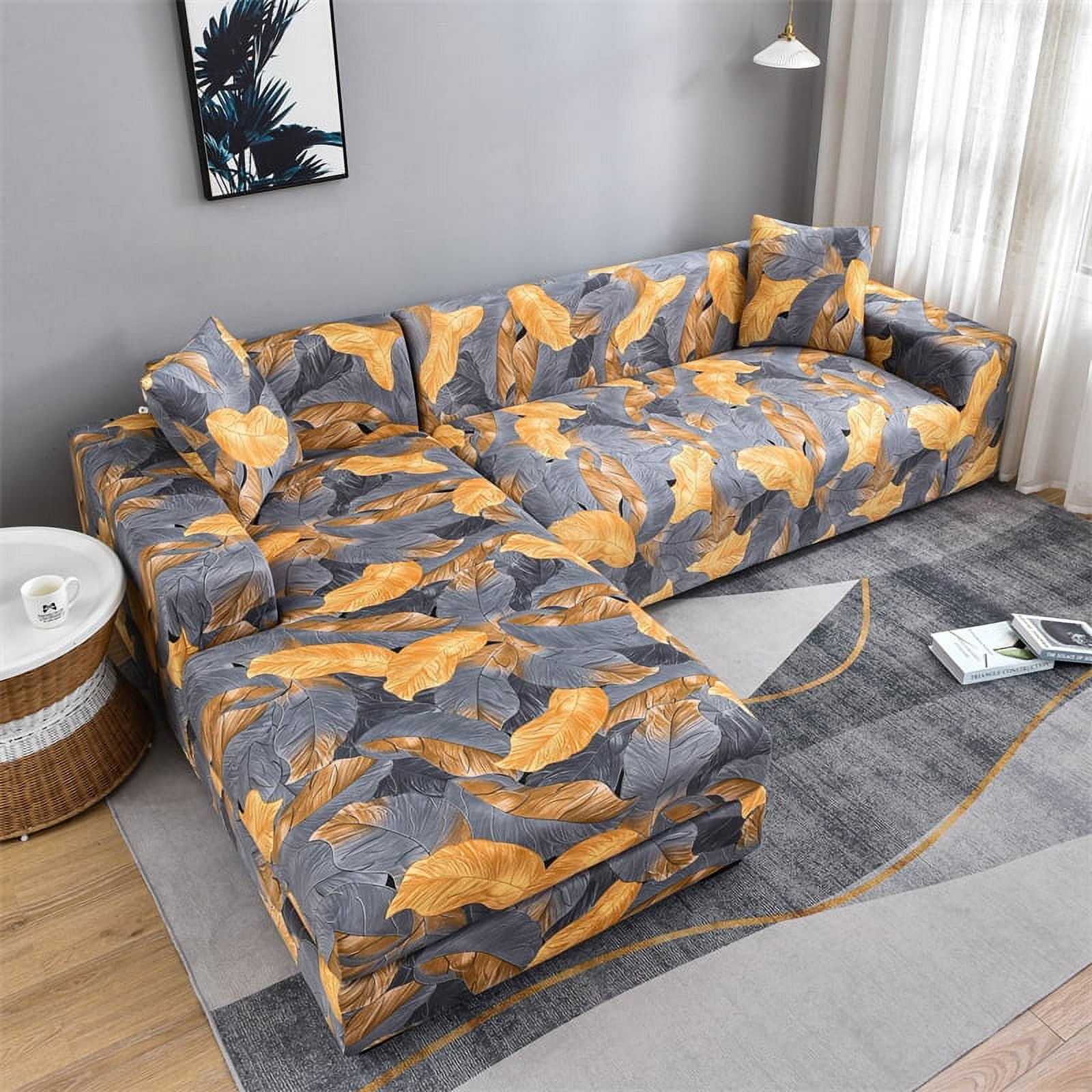 Geometric Sofa Covers for Living Room Elastic Corner Couch Cover ...