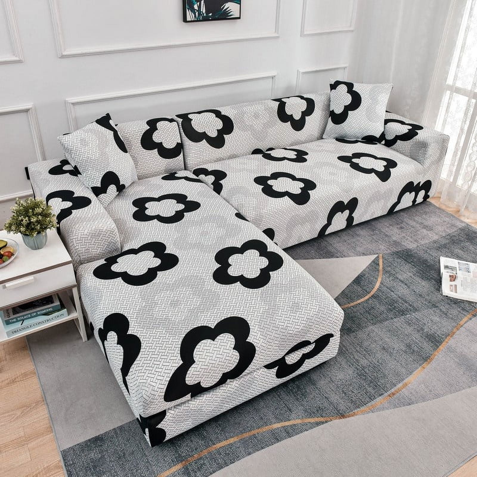 Geometric Sofa Covers for Living Room Elastic Corner Couch Cover ...