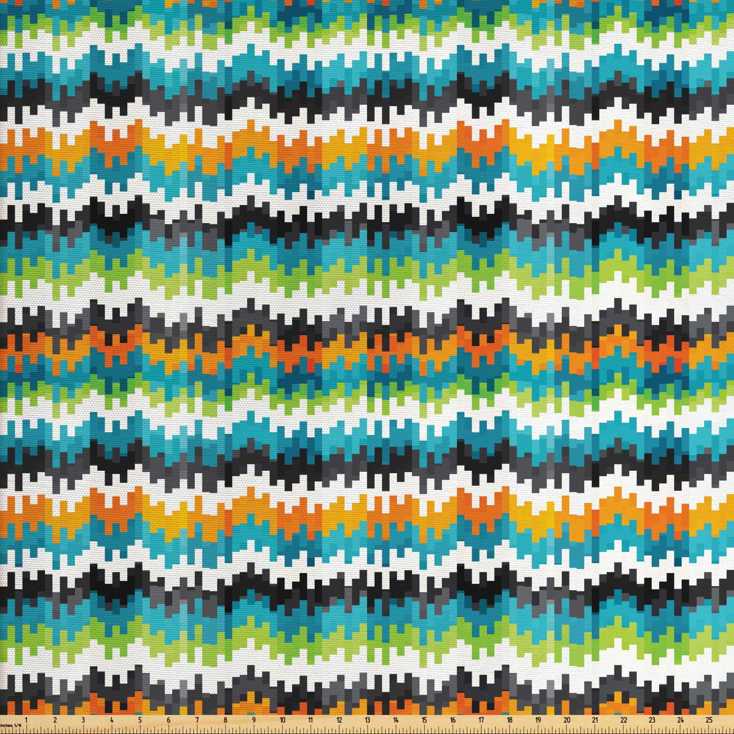 Ambesonne Geometric Fabric by the Yard Upholstery, Trippy Forms Motif ...