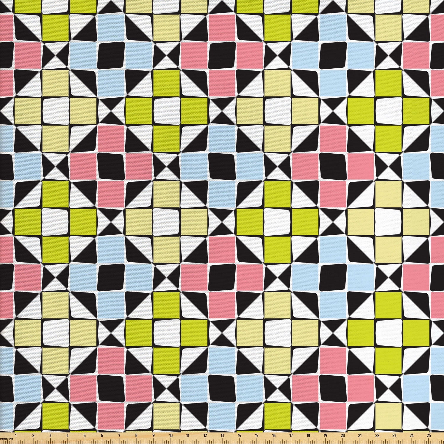 Ambesonne Geometric Fabric by the Yard Upholstery, Modern Squares in ...