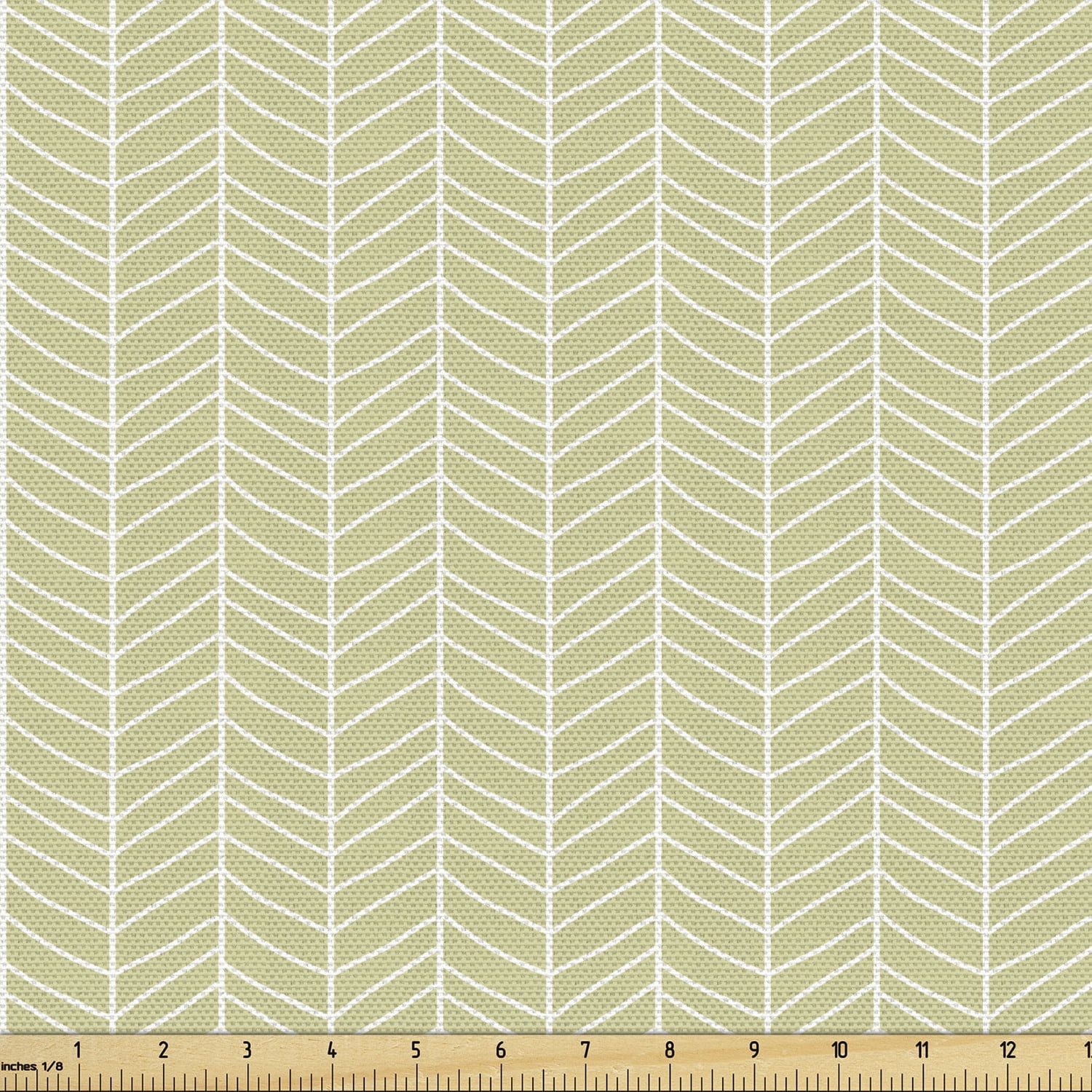 Ambesonne Geometric Fabric by the Yard Upholstery, Abstract Chevron ...