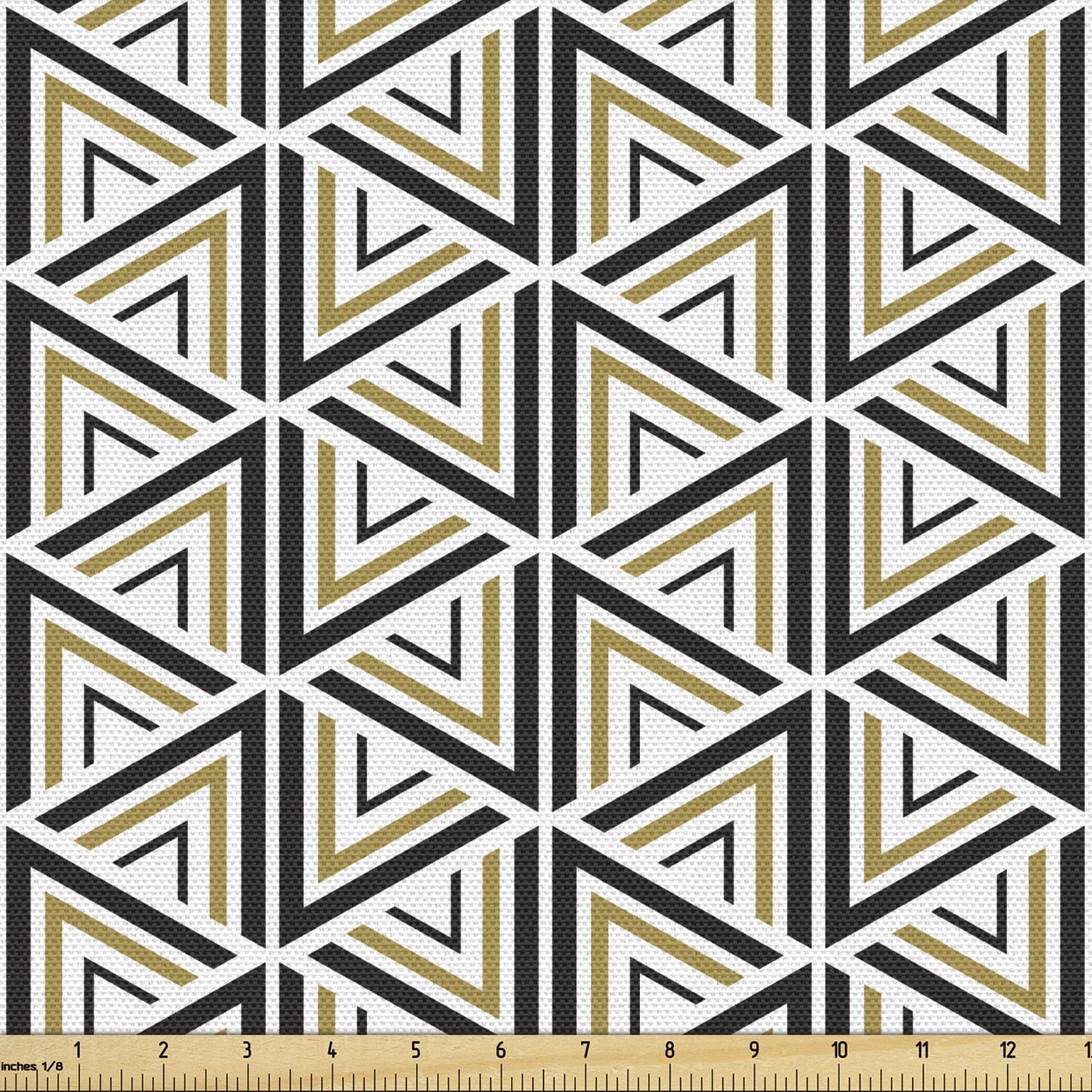 Ambesonne Modern Fabric by the Yard Upholstery, Triangle Shaped Lines ...