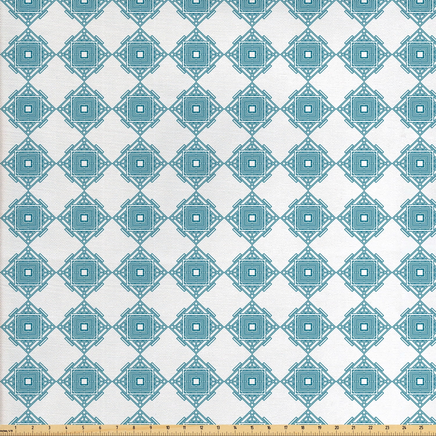 Ambesonne Geometric Fabric by the Yard Upholstery, Interlacing Squares ...