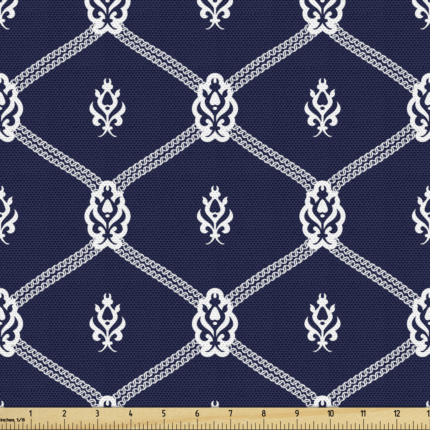 Ambesonne Geometric Fabric by the Yard Upholstery, Marine Motifs ...