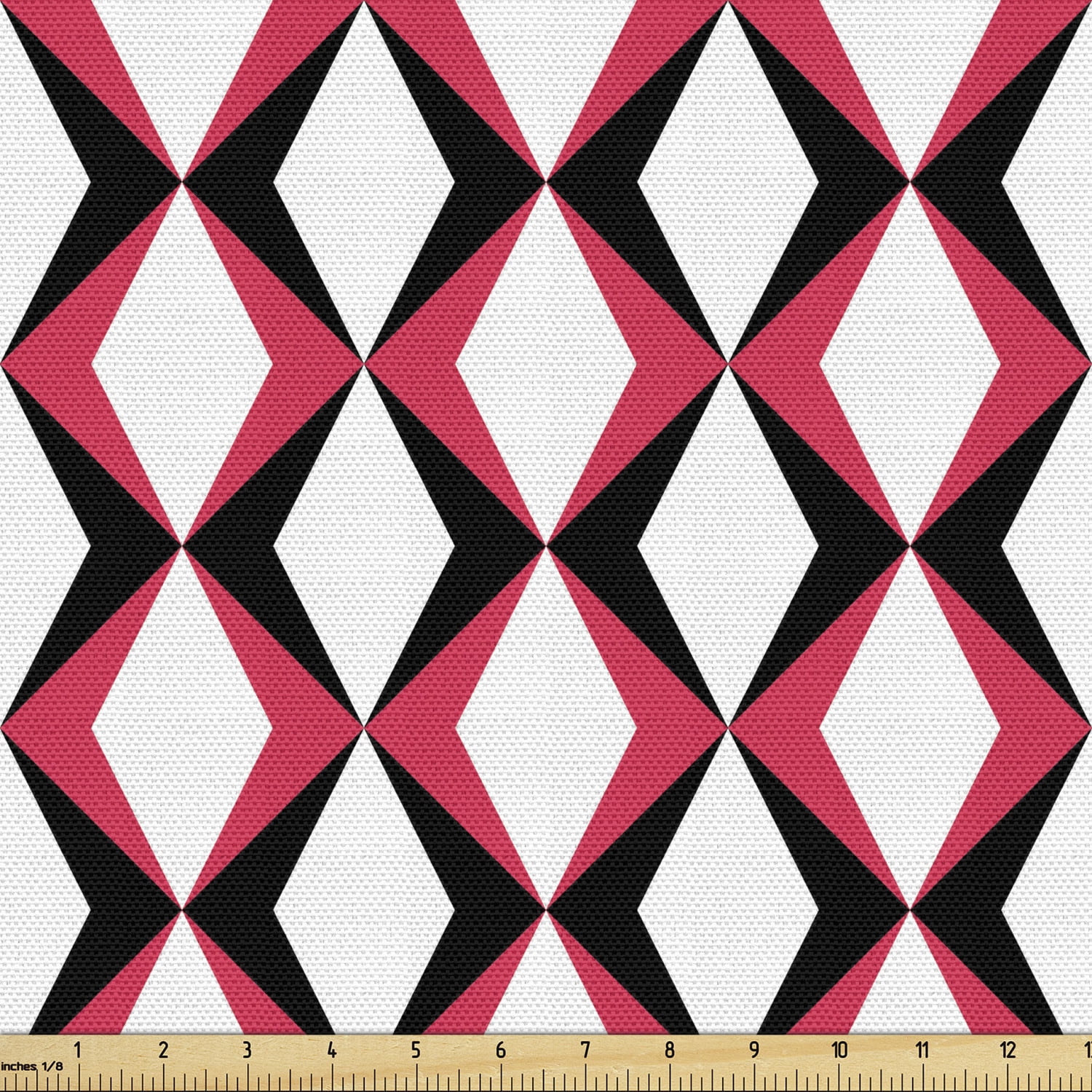 Ambesonne Geometric Fabric by the Yard Upholstery, Curved Triangles ...