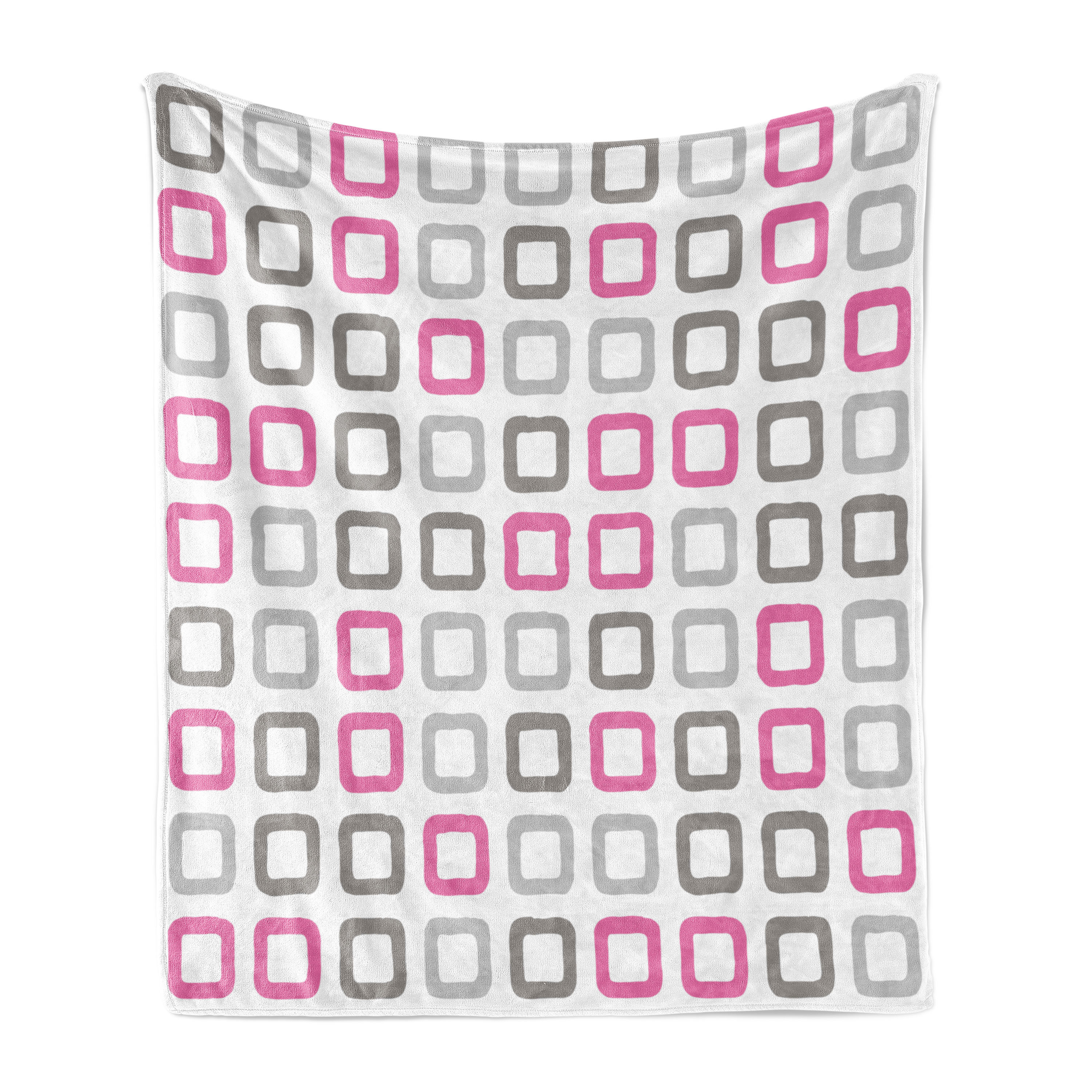 Geometric Soft Flannel Fleece Throw Blanket, Square Frames in Vintage ...