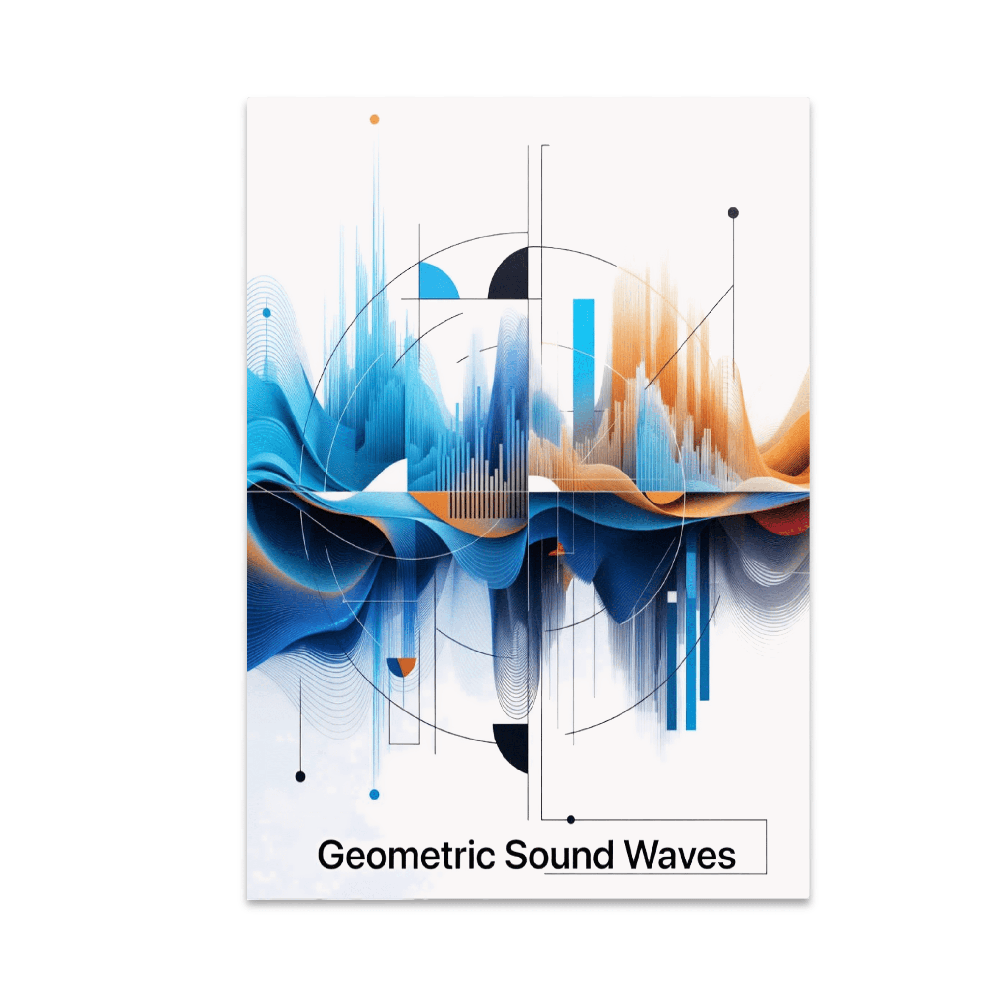 Geometric Sound Waves Art - Music Enthusiast - 13x19 Poster Print ...
