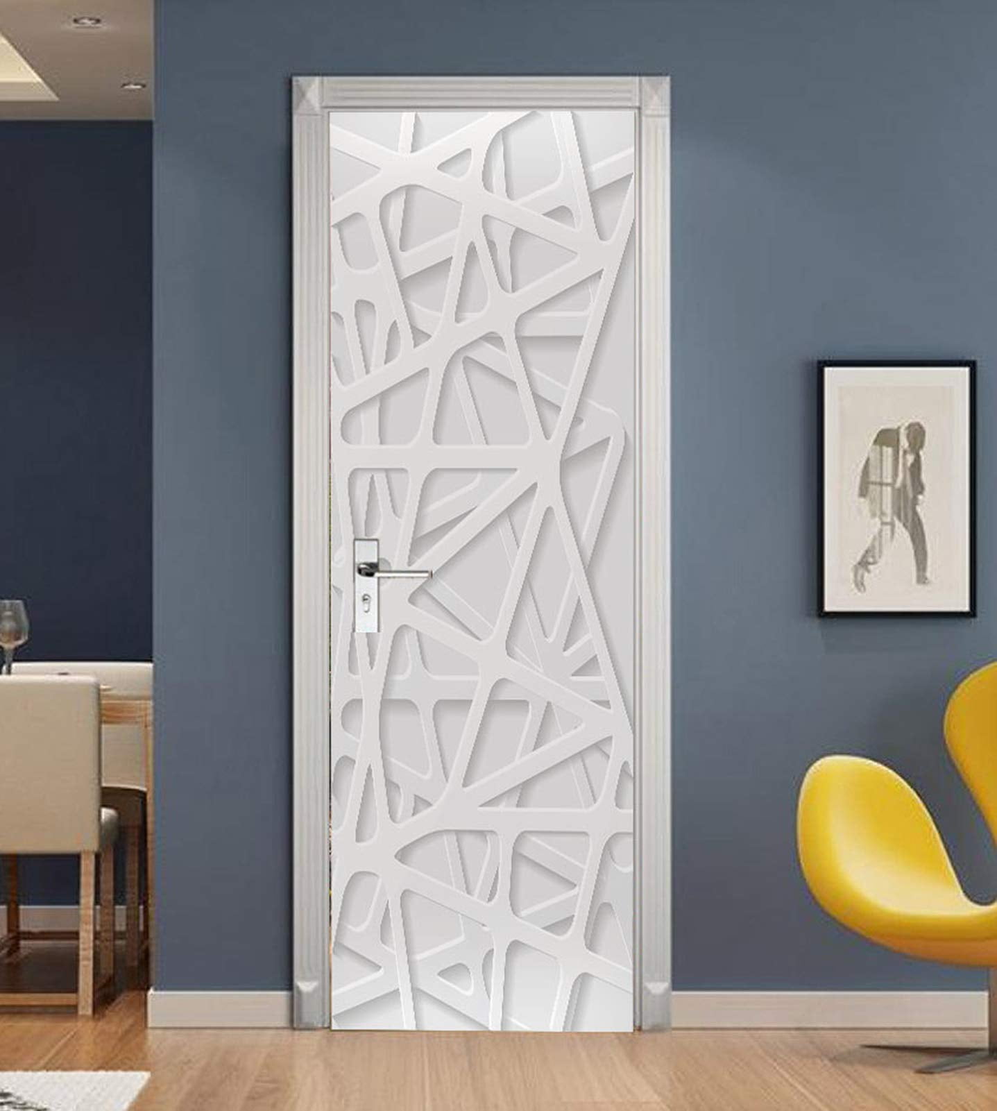 Geometric Space Door Sticker Figure Poster Vinyl PVC Waterproof Matte ...