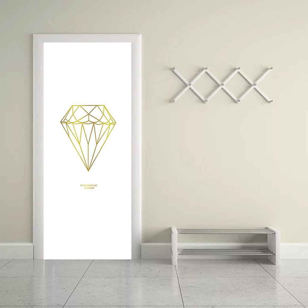 Geometric Space Door Sticker Figure Poster Vinyl PVC Waterproof Matte ...