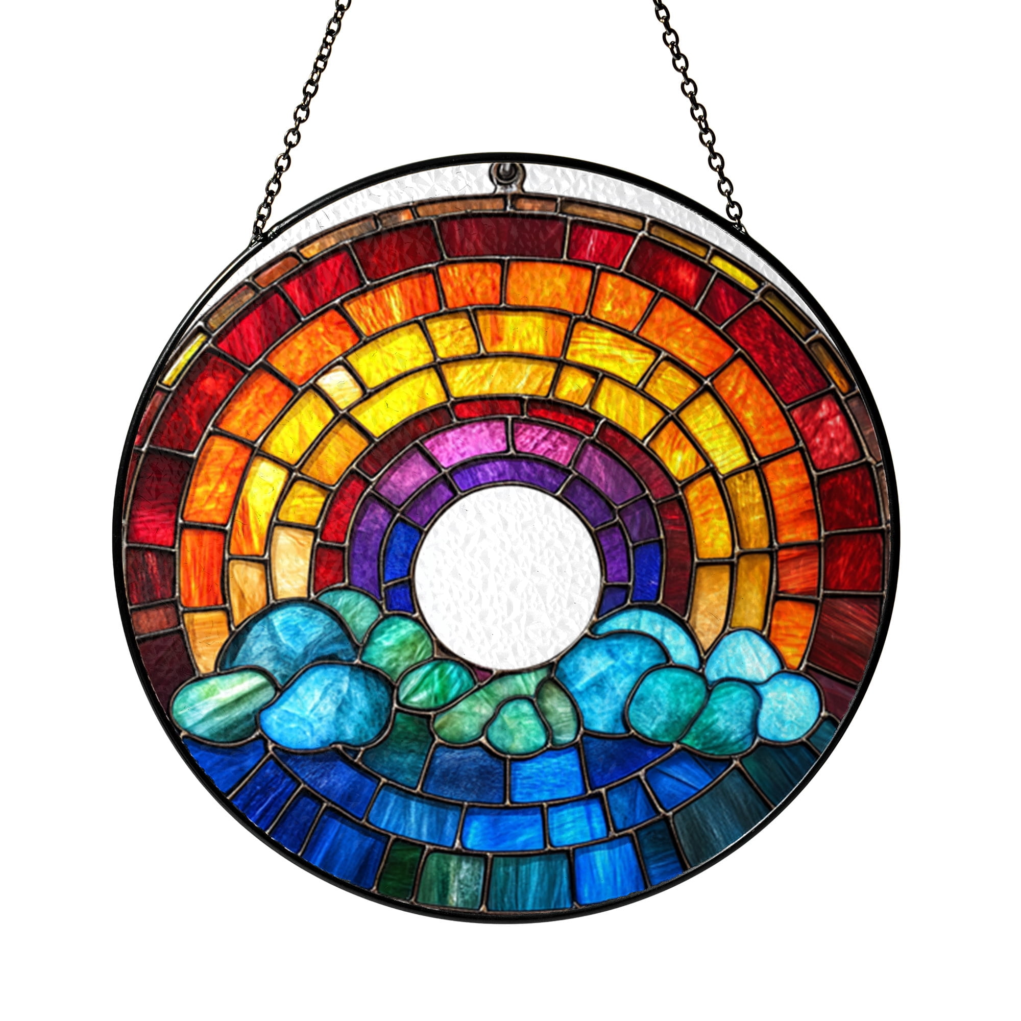 Geometric Spiral Round Window Hanging Art - Walmart.com
