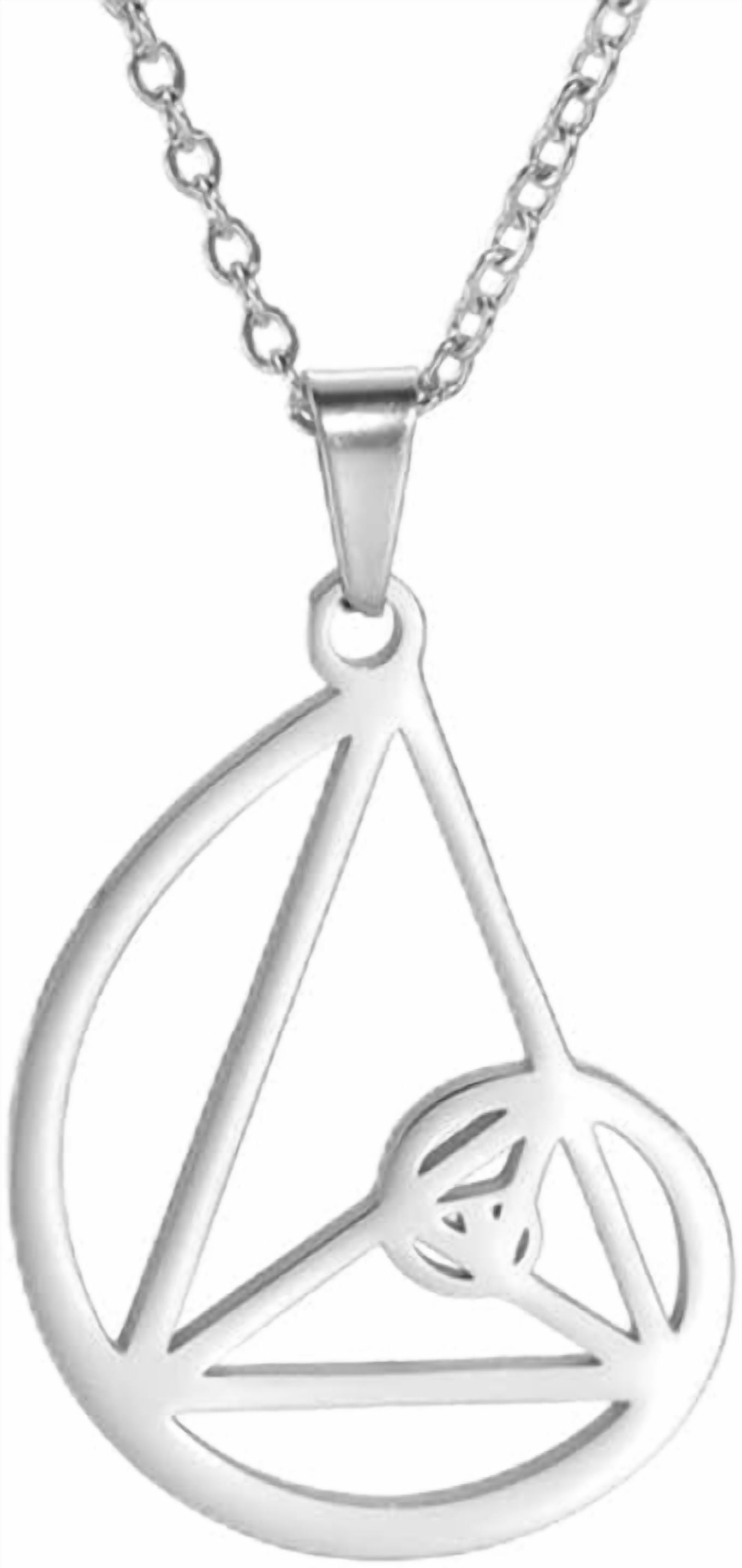 Geometric Spiral Triangle Necklace Stainless Steel Ratio Pendant Math ...