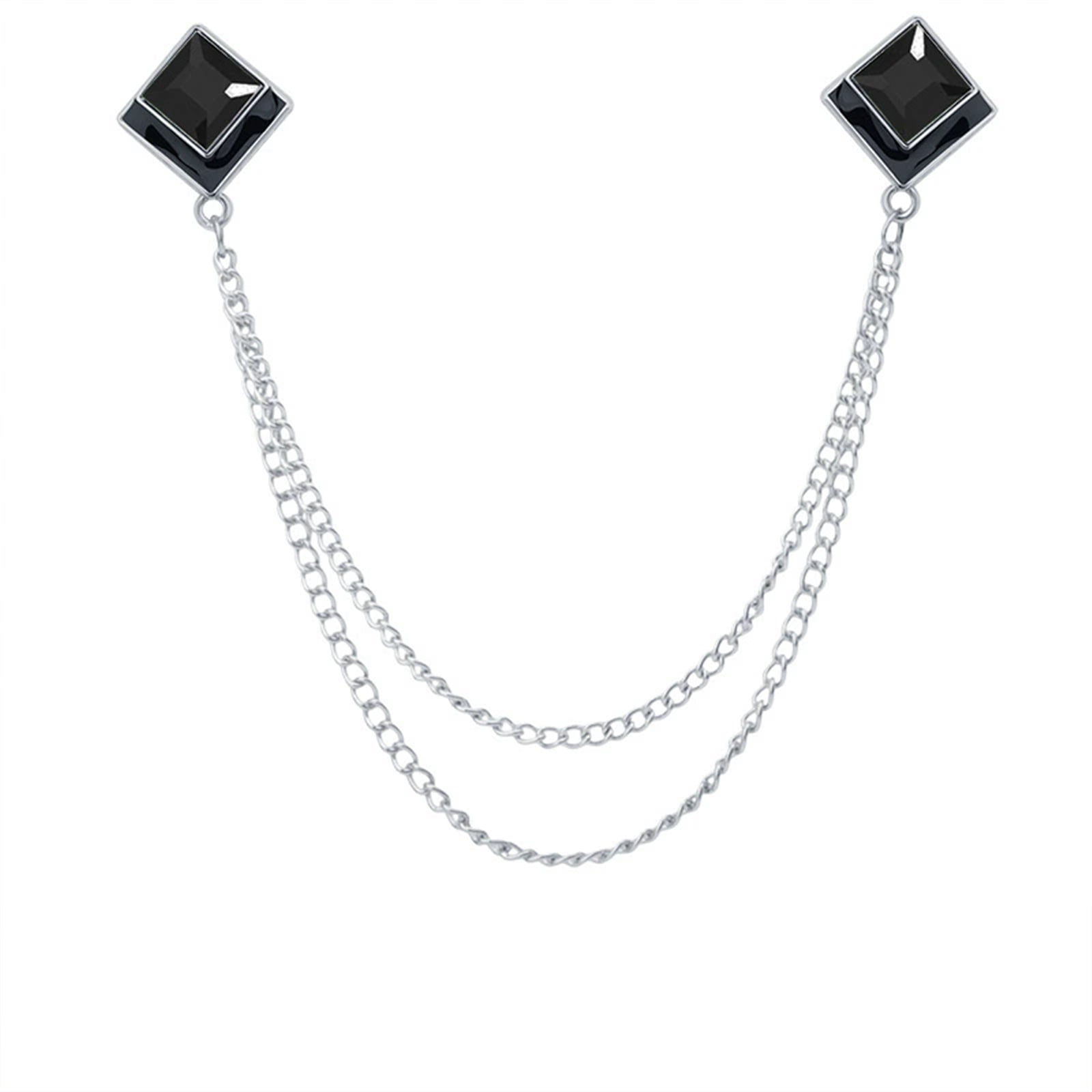 Geometric Square Collar Clip In Sturdy Alloy for Formal Attire and ...