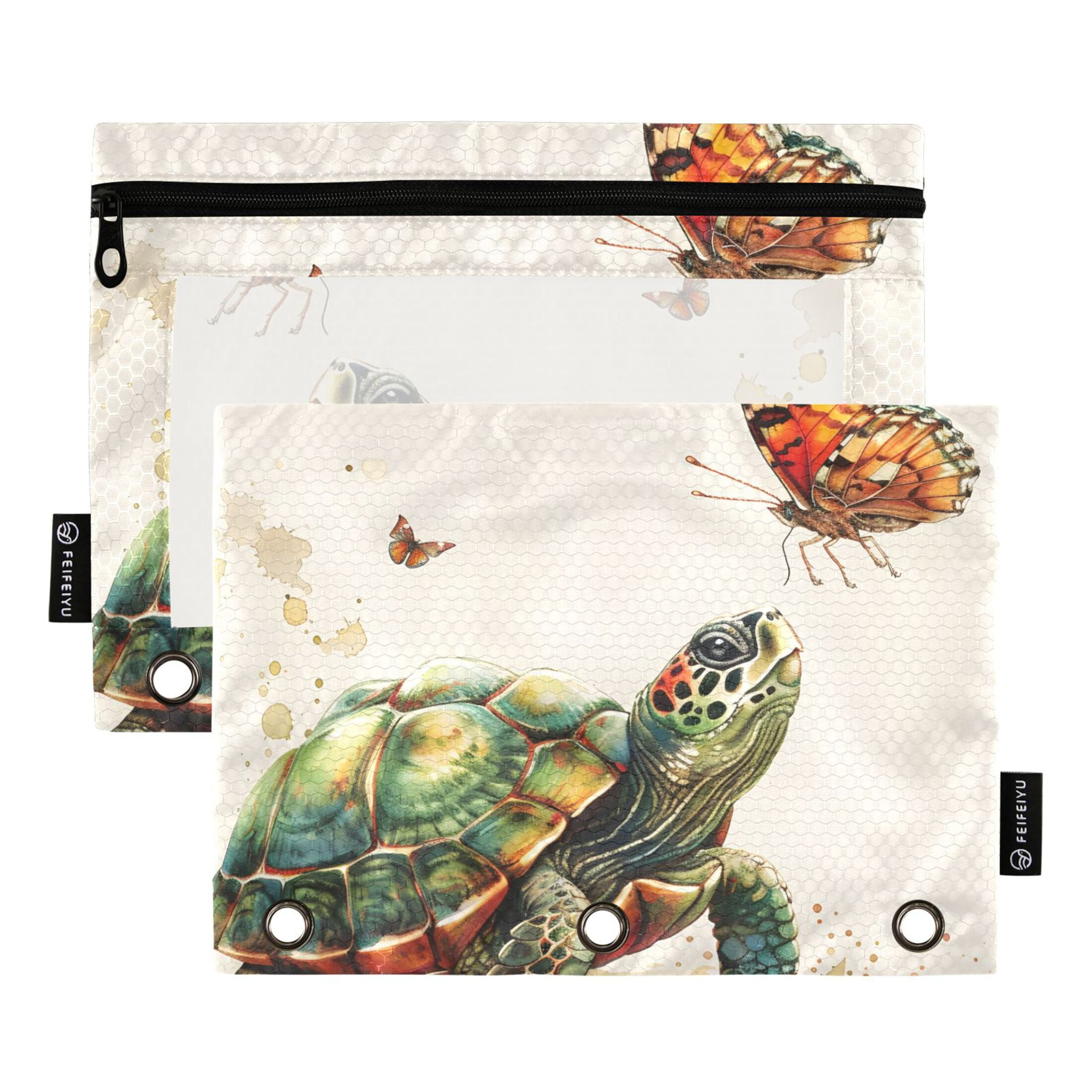 Geometric Square Patterns Stars Binder Pouches Zipper Pocket Document ...