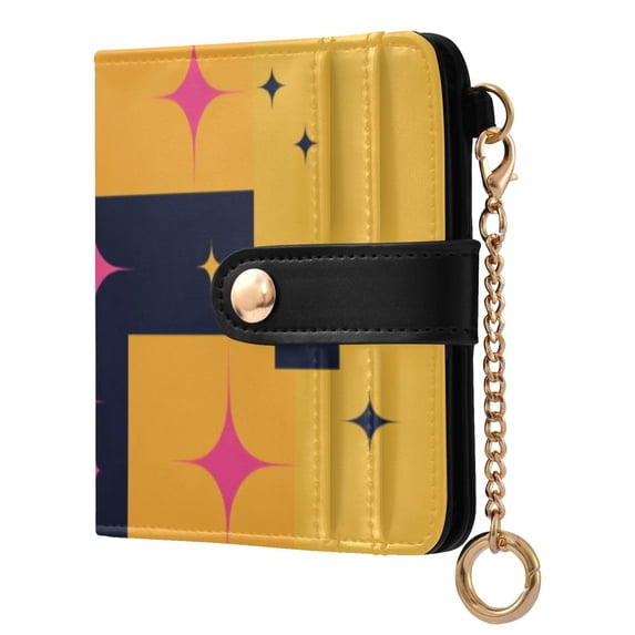Geometric Square Patterns Stars Women's Wallet PU Leather Card Cases ...
