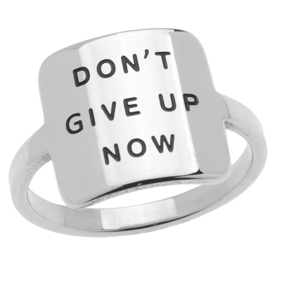 Geometric Square Stainless Steel Women's Inspirational Ring - Don't ...