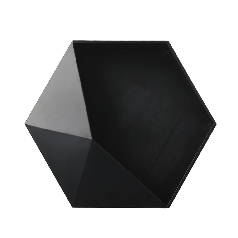 Vosarea Irregular Floating Shelves Nordic Hexagon Black Plastic 1Pcs 9. ...
