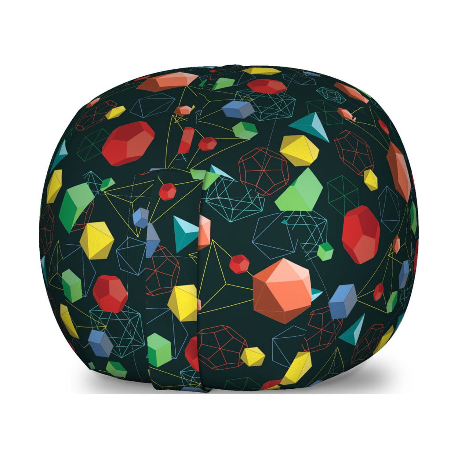 Geometric Storage Toy Bag Chair, Geometric 3D Styled Shapes in Vivid ...