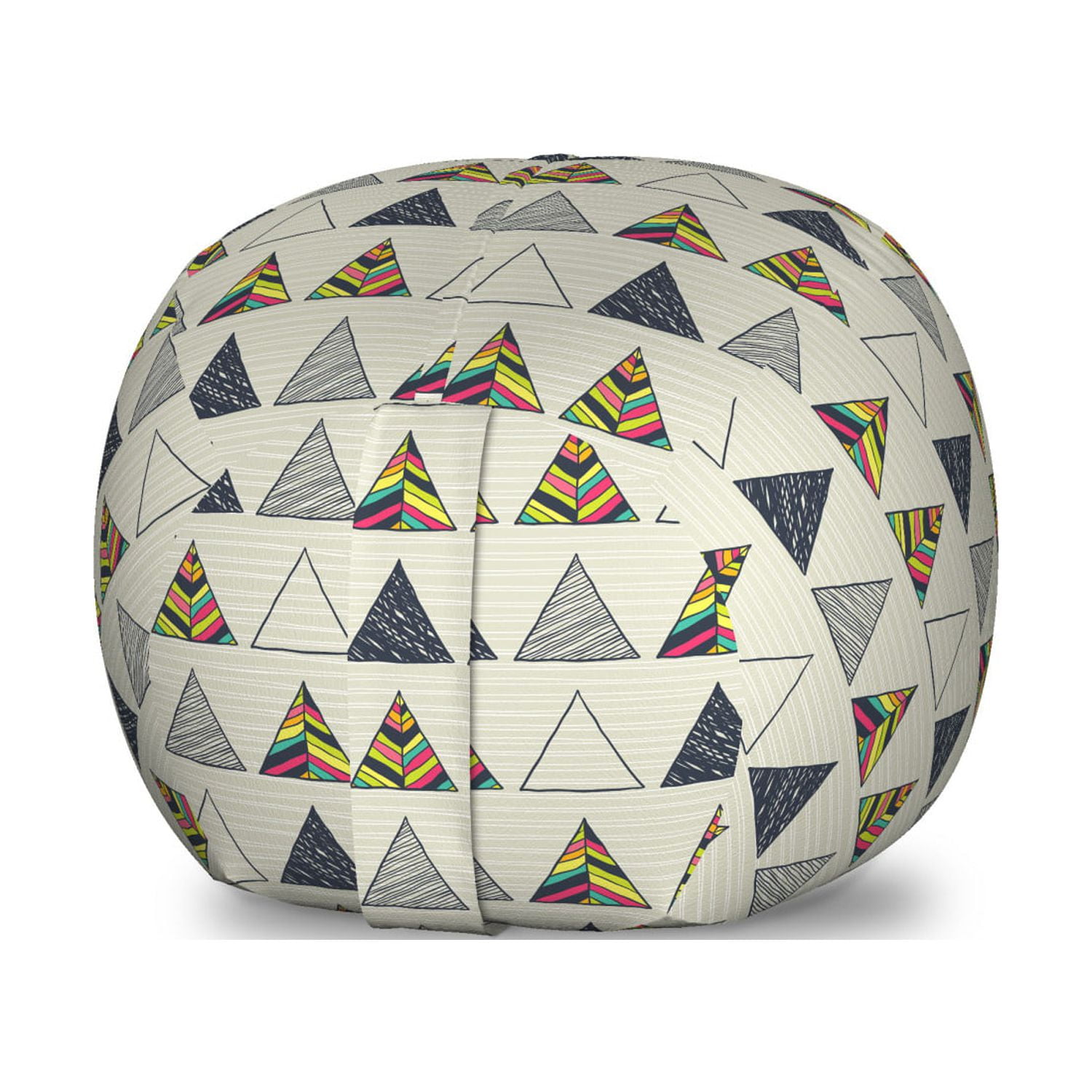 Geometric Storage Toy Bag Chair, Abstract Hand Drawn Triangles with ...