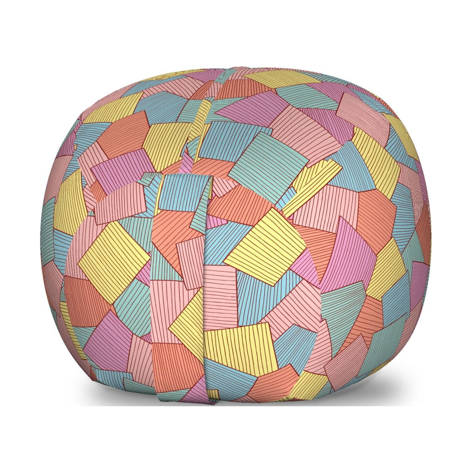 Geometric Storage Toy Bag Chair, Abstract Tile Pattern with Thin ...