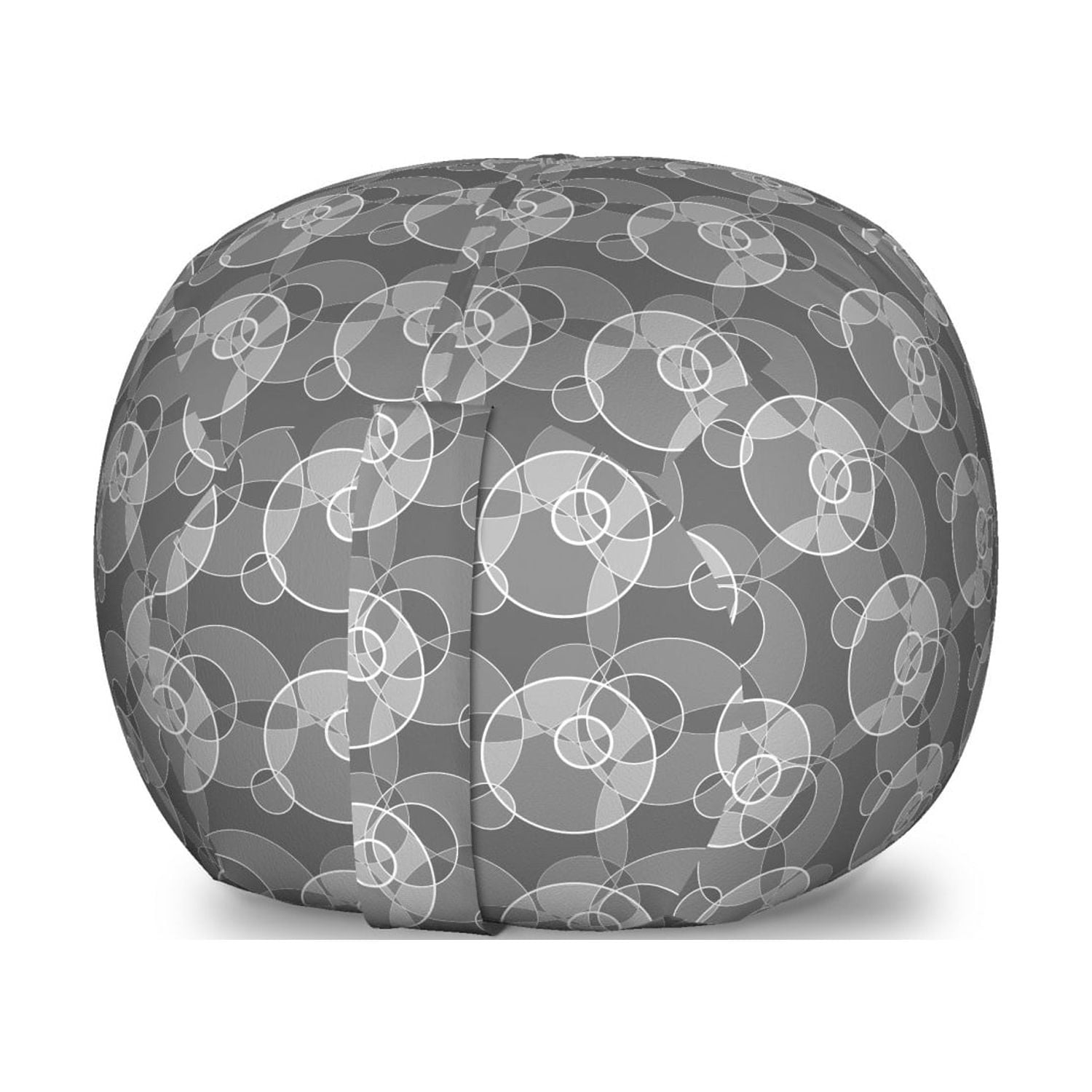 Geometric Storage Toy Bag Chair, Greyscale Rings Overlapping Ovals ...