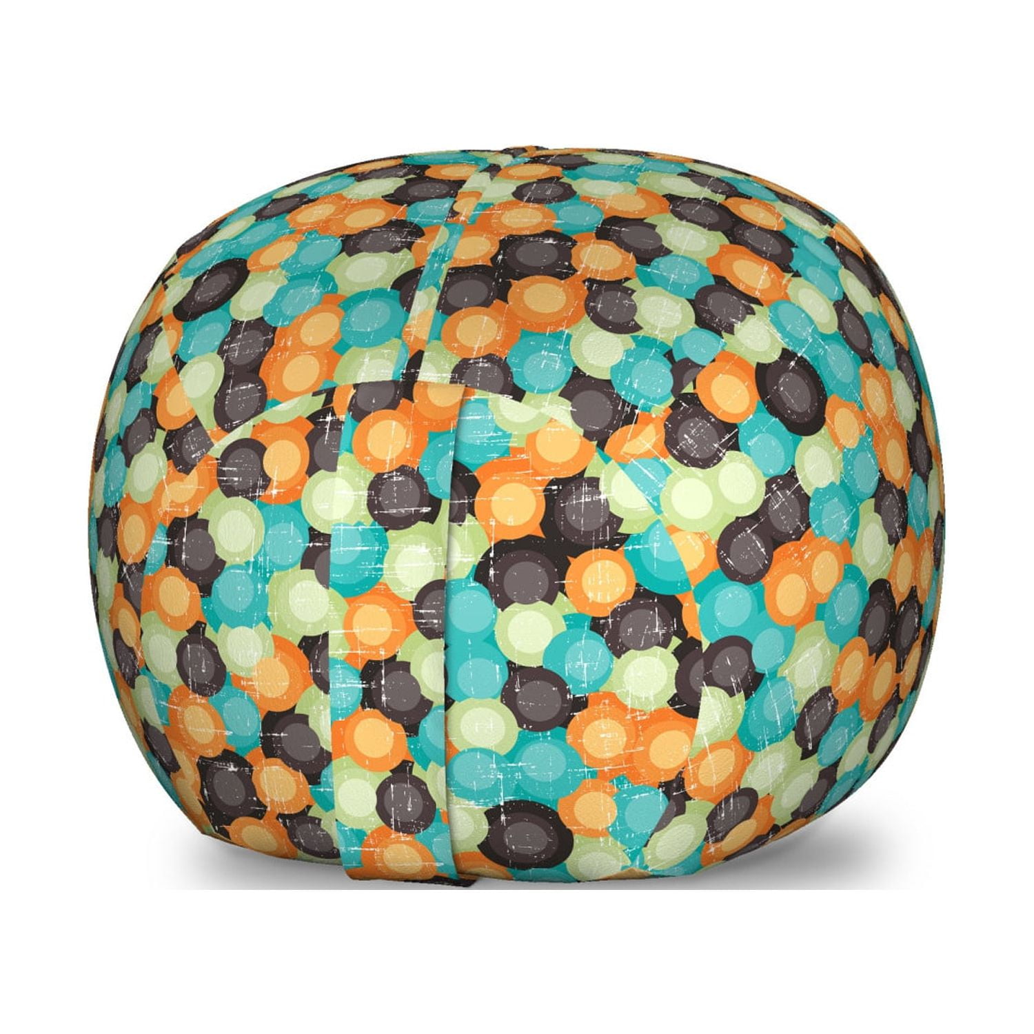 Geometric Storage Toy Bag Chair, Grunge Colorful Circles with Effects ...