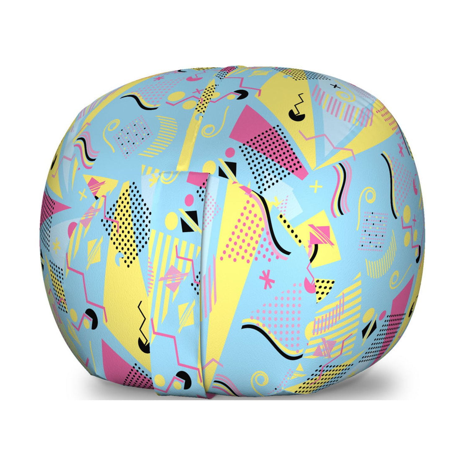 Geometric Storage Toy Bag Chair, Memphis Inspired Abstract Retro 80's ...