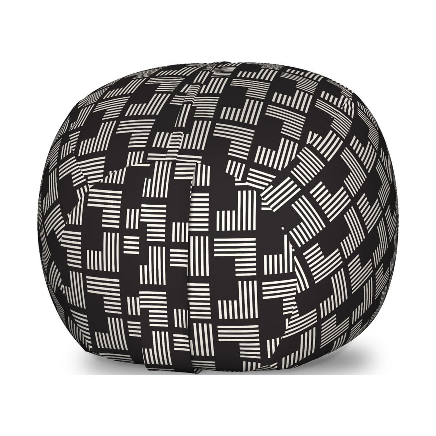 Geometric Storage Toy Bag Chair, Monochrome Abstract Lattice Pattern of ...