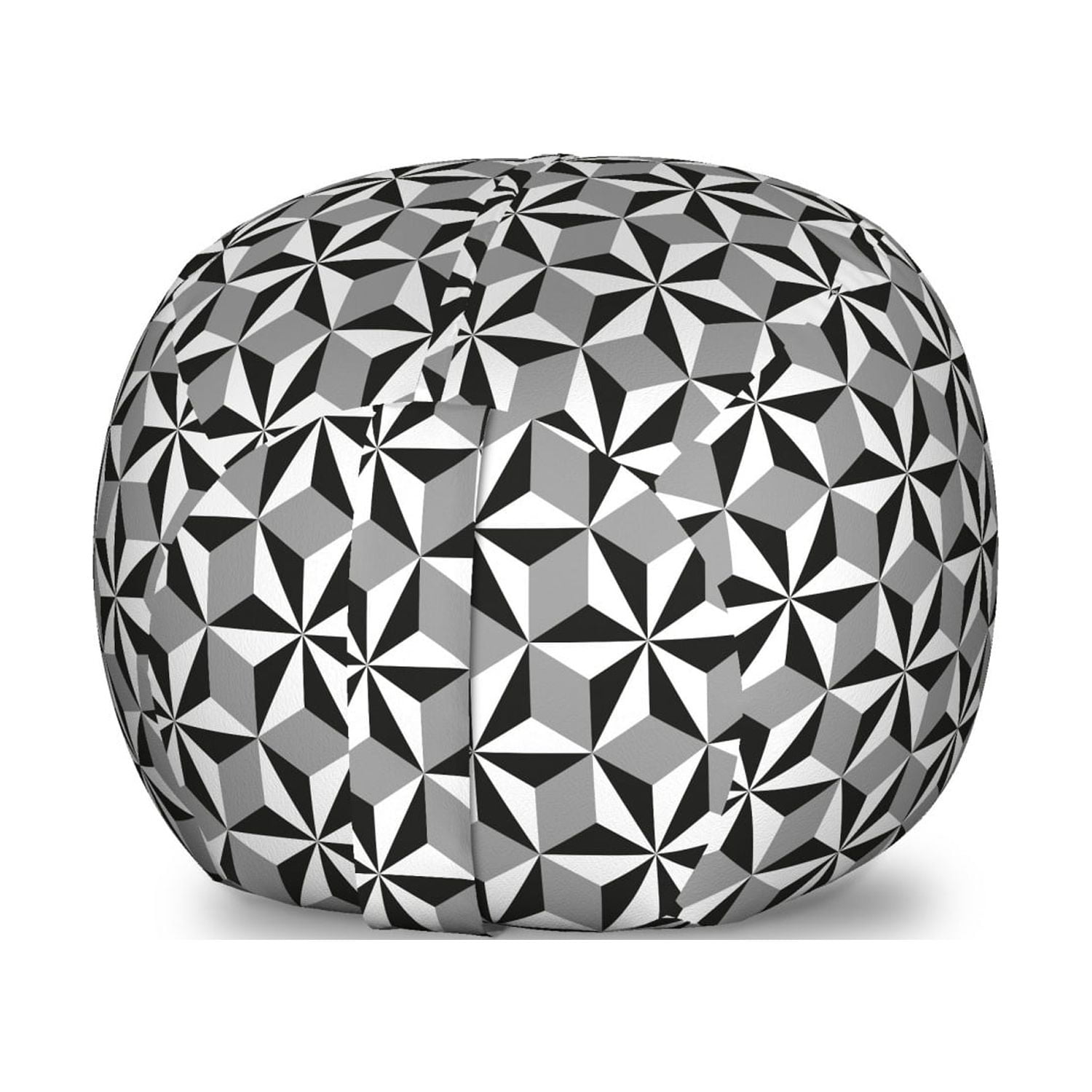 Geometric Storage Toy Bag Chair, Optical Illusionary Style Six Pointed ...